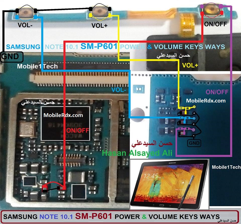 Samsung Galaxy Note 10.1 P601 Power Key Ways Jumper Solution