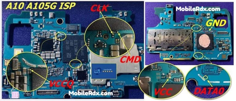 Samsung galaxy a10 a105f isp pinout dead boot repair