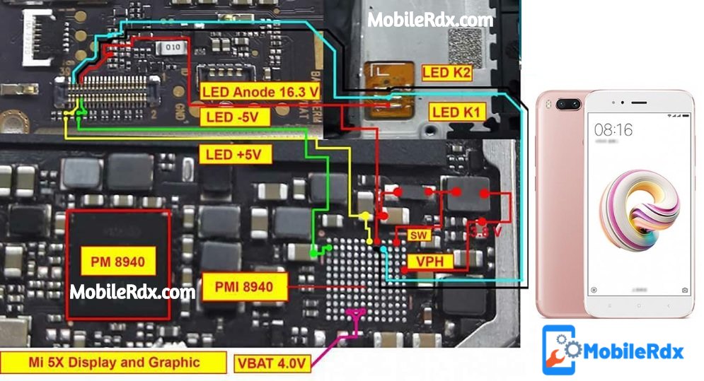 Xiaomi Mi 5X Display Light Ways Backlight Jumper Solution
