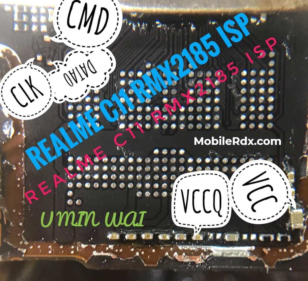Realme C11 RMX2185 ISP Pinout to ByPass FRP and Pattern Lock