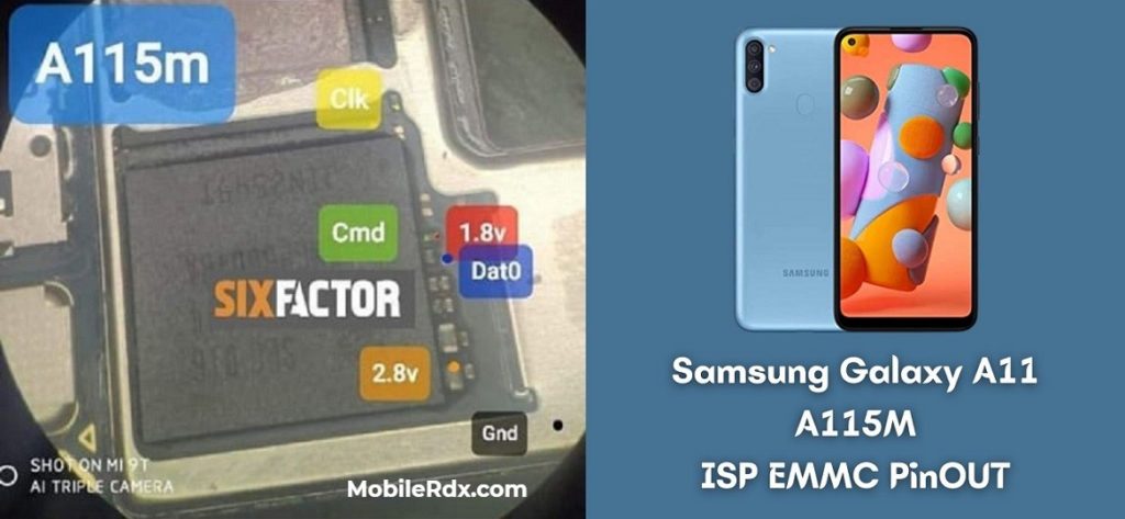 Samsung Galaxy A11 A115M ISP EMMC PinOUT | Test Point