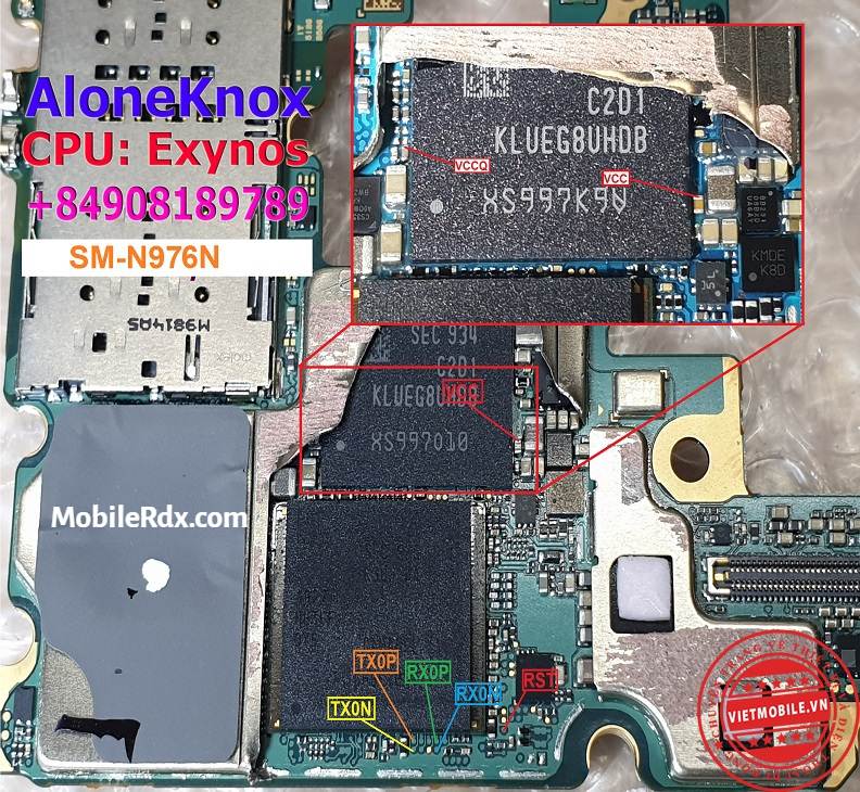 Samsung Galaxy Note 10 Plus 5G N976N ISP UFS PinOUT