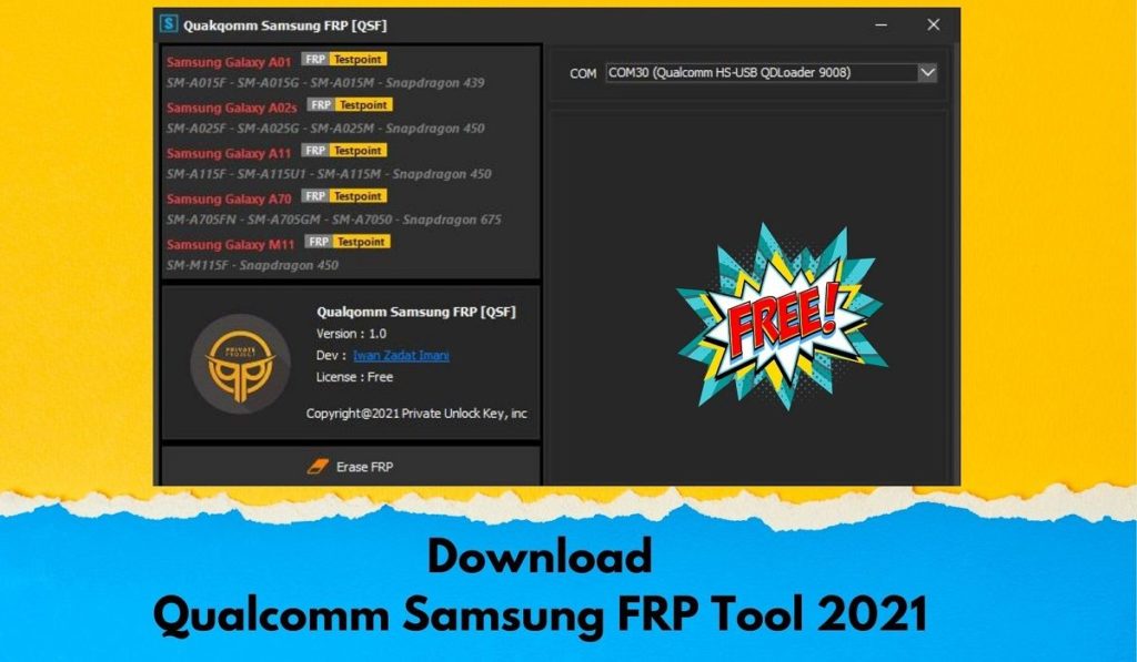 Qualcomm Samsung FRP Tool 2021 to Remove Samsung FRP Lock