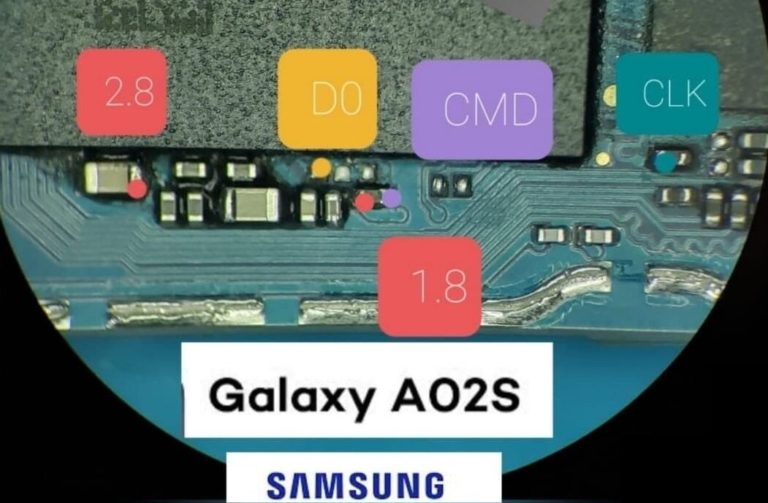 Samsung Galaxy A02s SM-A025F Test Point / ISP EMMC PinOUT