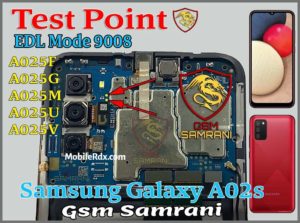 Samsung Galaxy A02s SM-A025F Test Point / ISP EMMC PinOUT