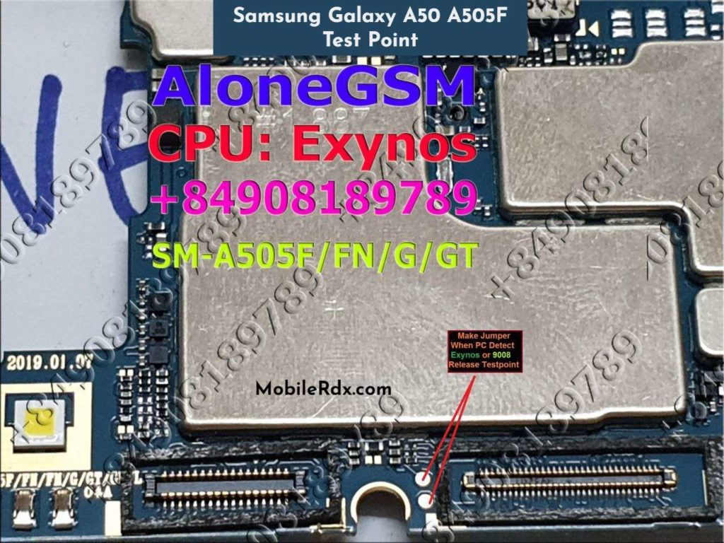Samsung Galaxy A50 A505F Test Point - EDL 9008 Mode