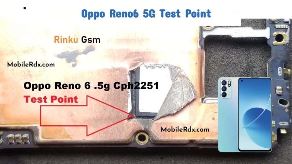 Oppo Reno6 5G Test Point to Remove FRP, User Lock and Flashing
