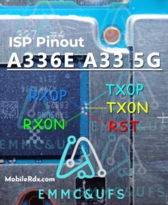 Samsung Galaxy A33 A336E UFS ISP Pinout | Test Point