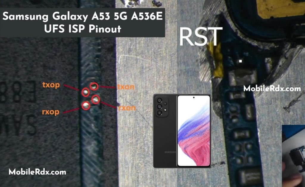 Samsung Galaxy A53 A536E UFS ISP Pinout | Test Point