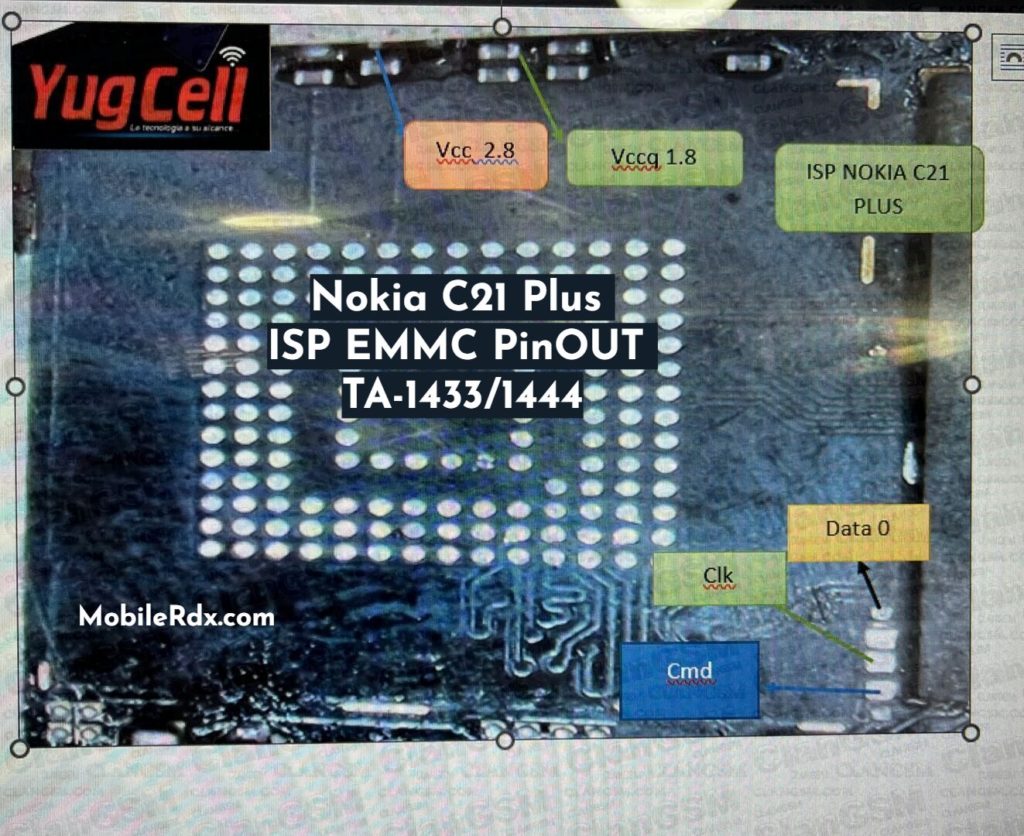 Nokia C21 Plus ISP EMMC PinOUT | Test Point