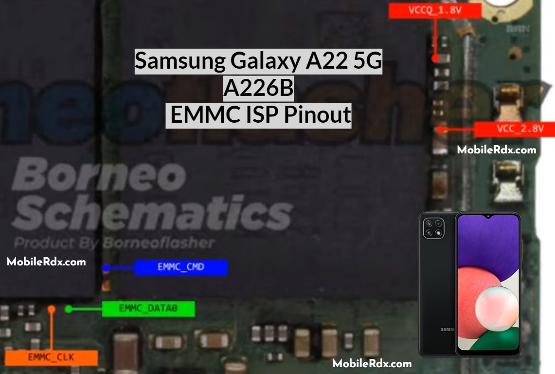Samsung Galaxy A22 5g A226b Emmc Isp Pinout Test Point Image