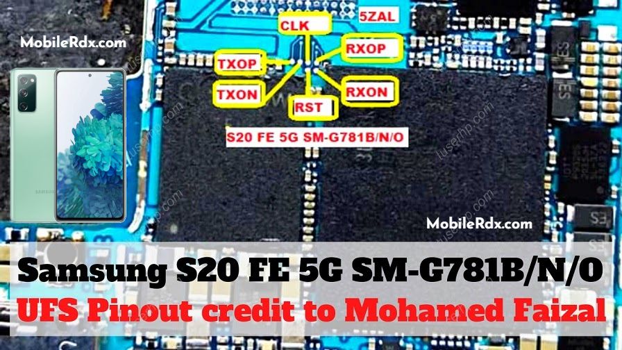 Samsung Galaxy S20 FE SM-G781B UFS ISP Pinout | Test Point Samsung Galaxy S20 FE SM-G781B UFS ISP Pinout | Test Point