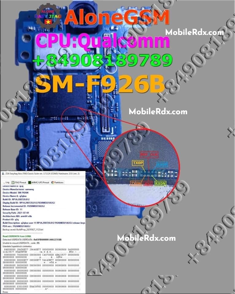 Samsung Galaxy Z Fold 3 SM-F926B UFS ISP PinOUT | Test Point