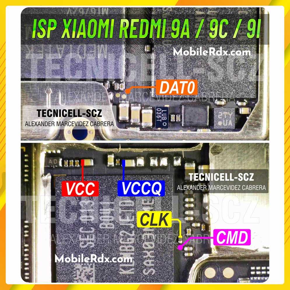 Xiaomi Redmi 9A ISP EMMC PinOUT | Test Point