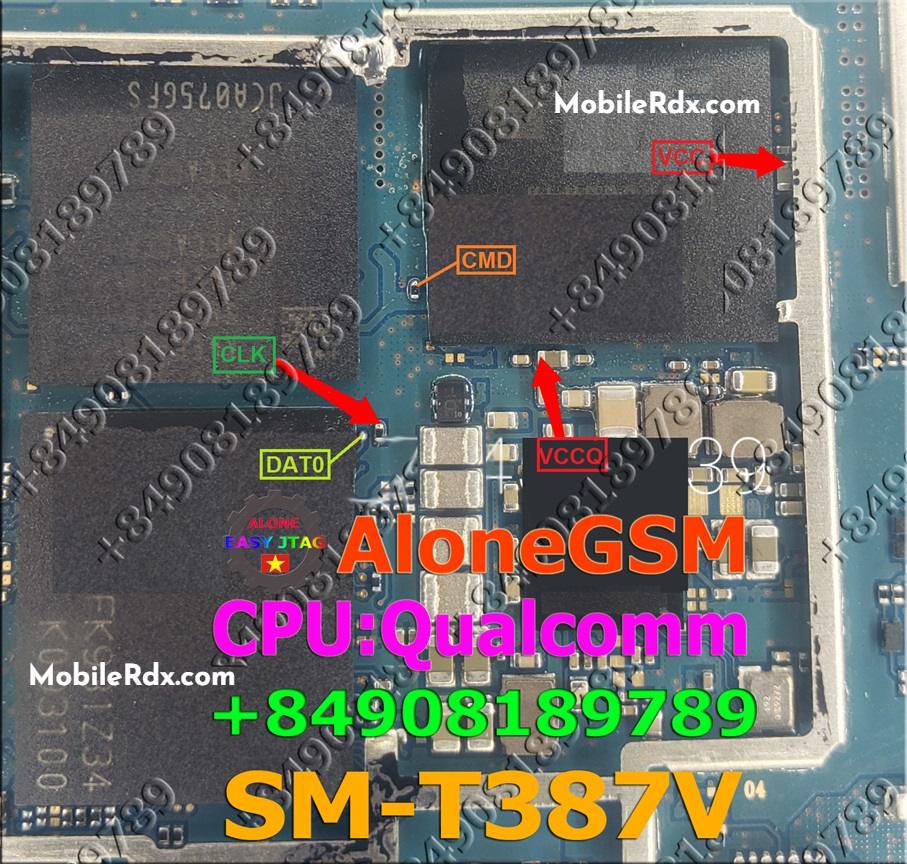 Samsung Galaxy Tab A 8.0 SM-T387V ISP EMMC PinOUT