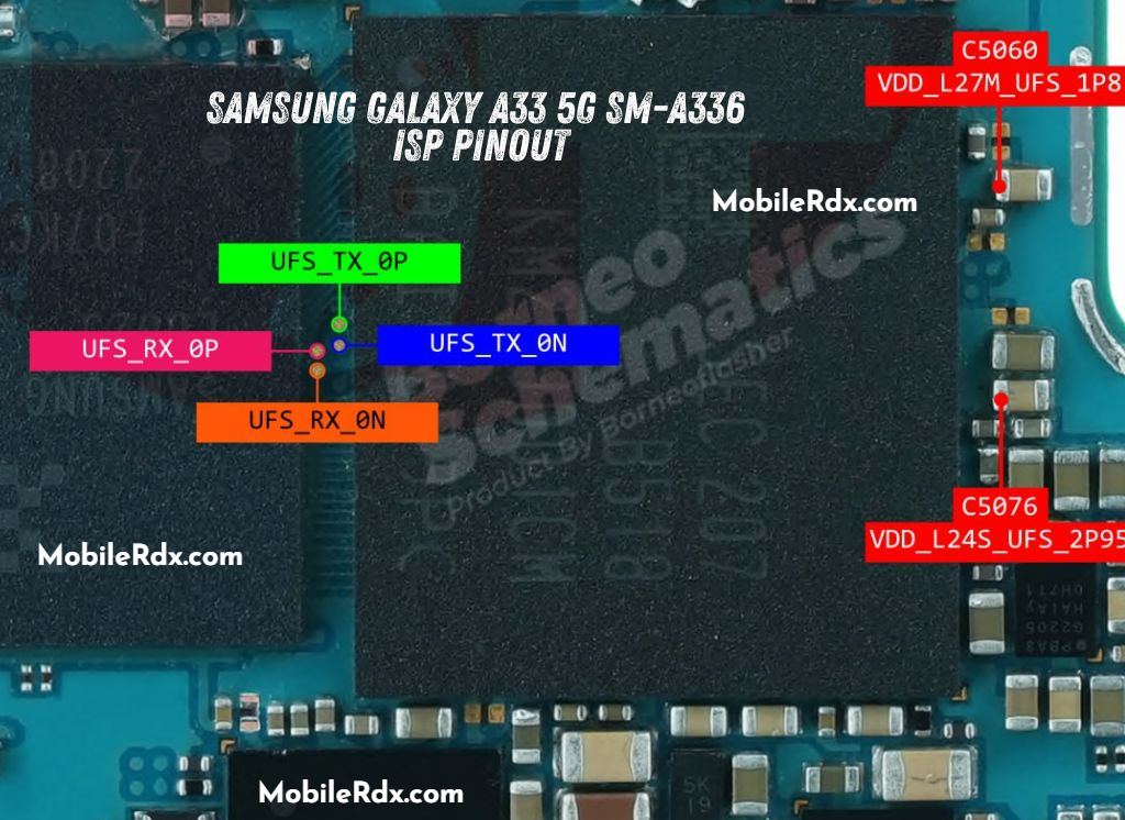 Samsung Galaxy A33 5G SM-A336F/M UFS ISP PinOUT