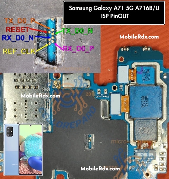 Samsung Galaxy A71 5G SM-A716B UFS ISP PinOUT