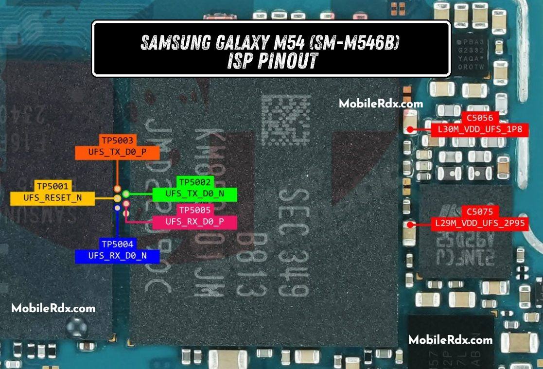 Samsung Galaxy M54 (SM-M546B) UFS ISP PinOUT | Test Point