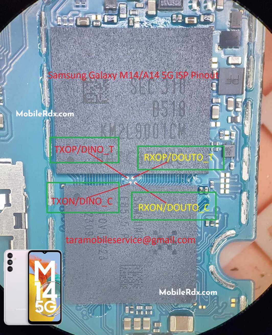 Samsung Galaxy M14 (SM-M146B) UFS ISP PinOUT | Test Point