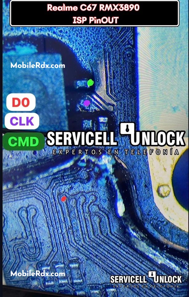 Realme C67 RMX3890 EMMC ISP PinOUT | Test Point