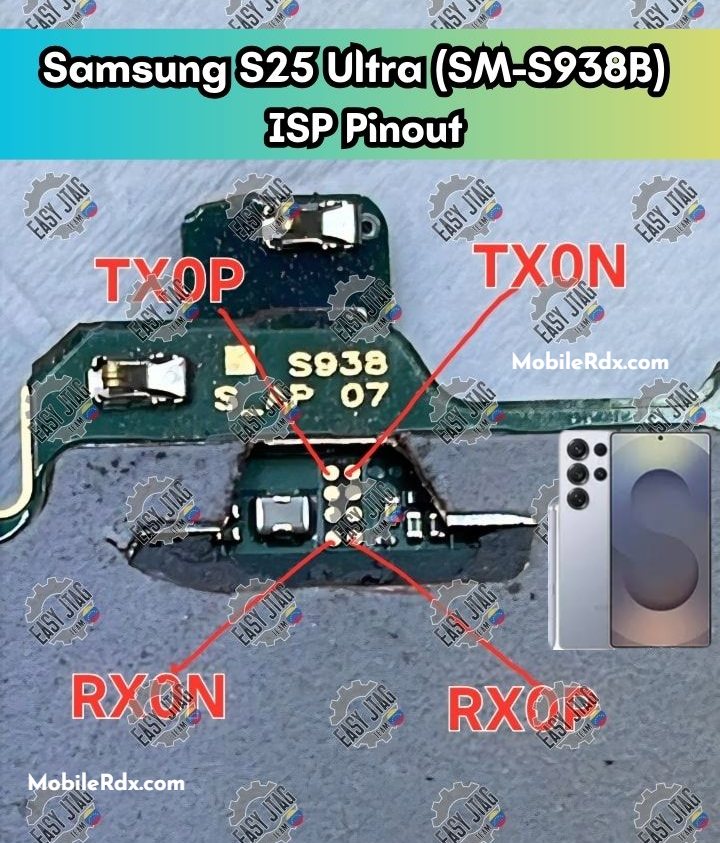 Samsung S25 Ultra (SM-S938B) UFS ISP Pinout | Test Point