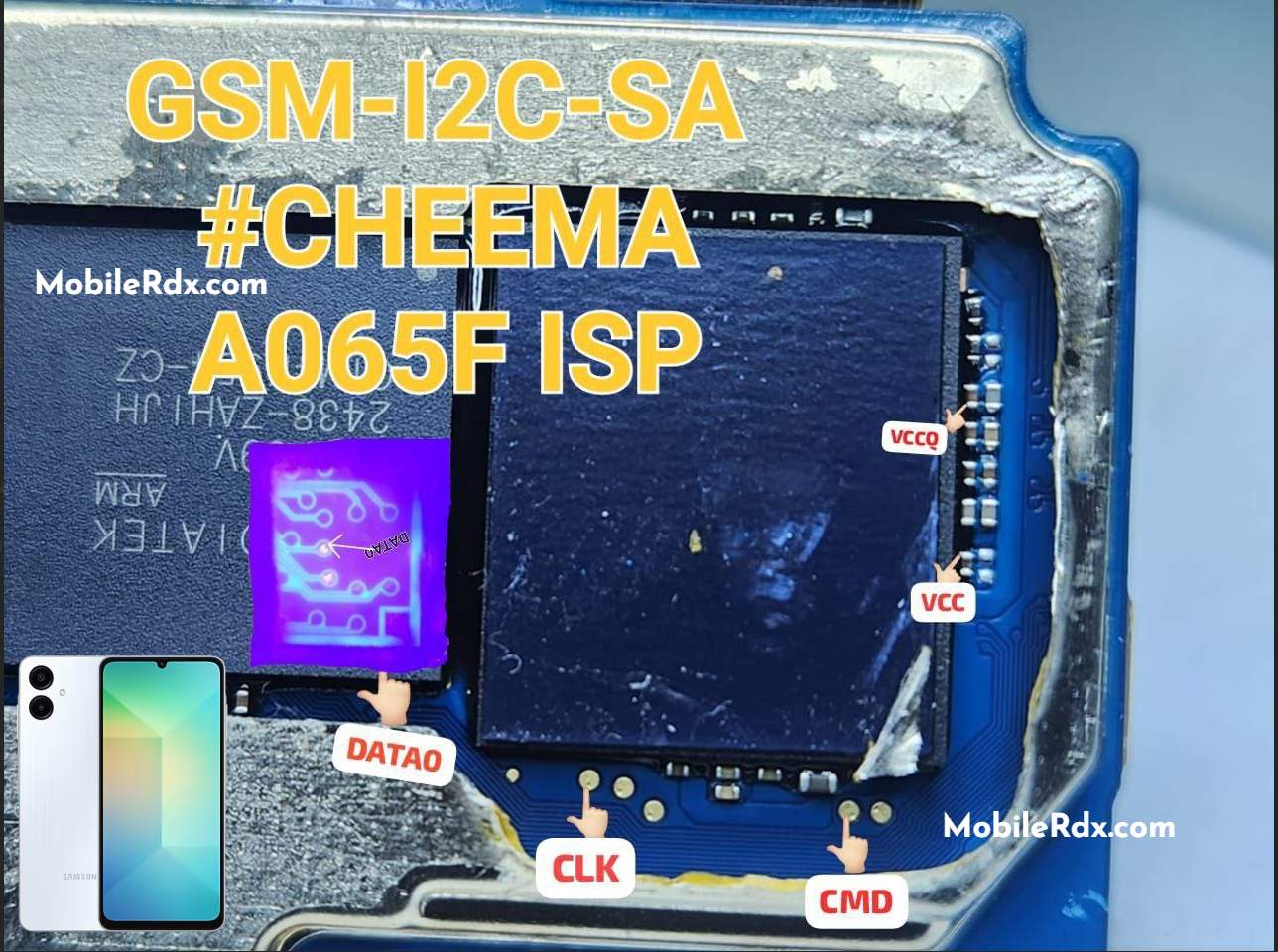 Samsung A06 SM A065F ISP EMMC PinOUT Test Point Samsung A06 SM A065F ISP EMMC PinOUT Test Point