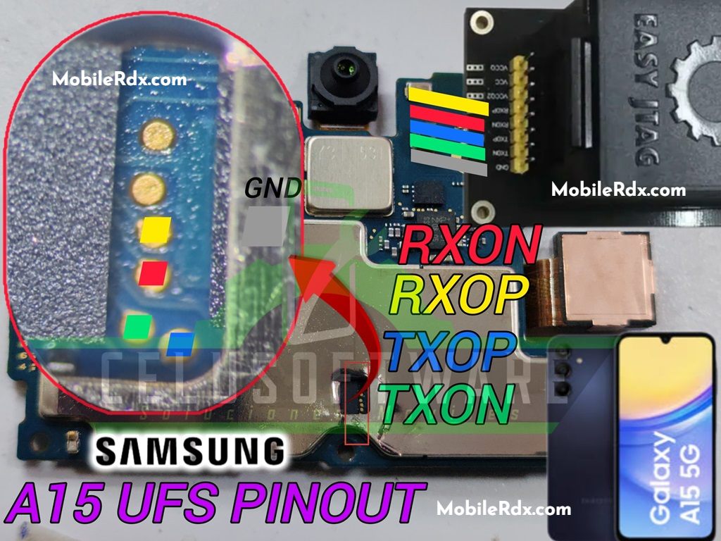 Samsung Galaxy A15 5G (SM-A156E) UFS ISP Pinout