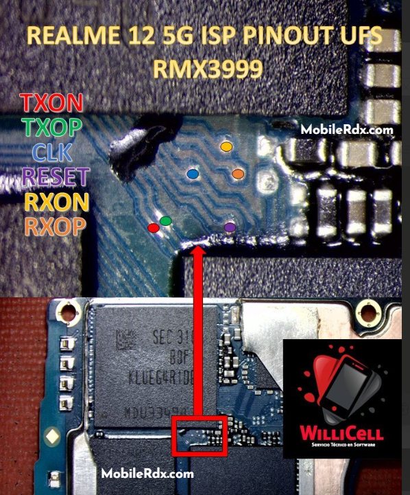 Realme 12 5G UFS ISP PinOUT | Test Point