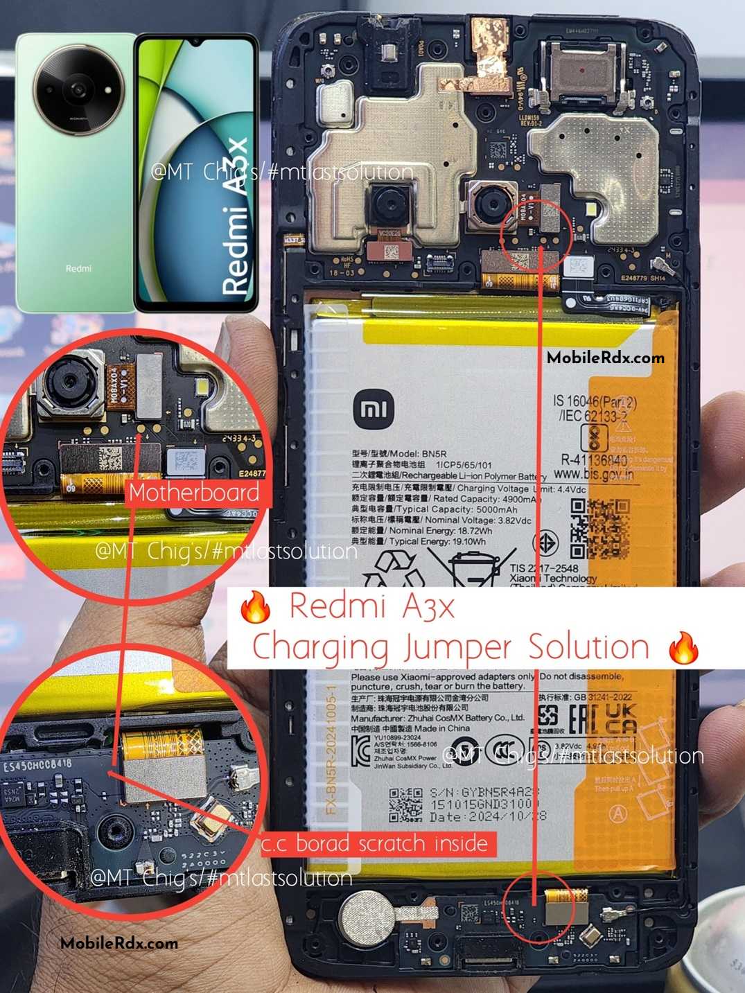 Repair Redmi A3x Not Charging Problem | Charging Jumper