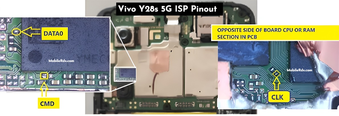 Vivo Y28s EMMC ISP PinOUT | EMMC Ways