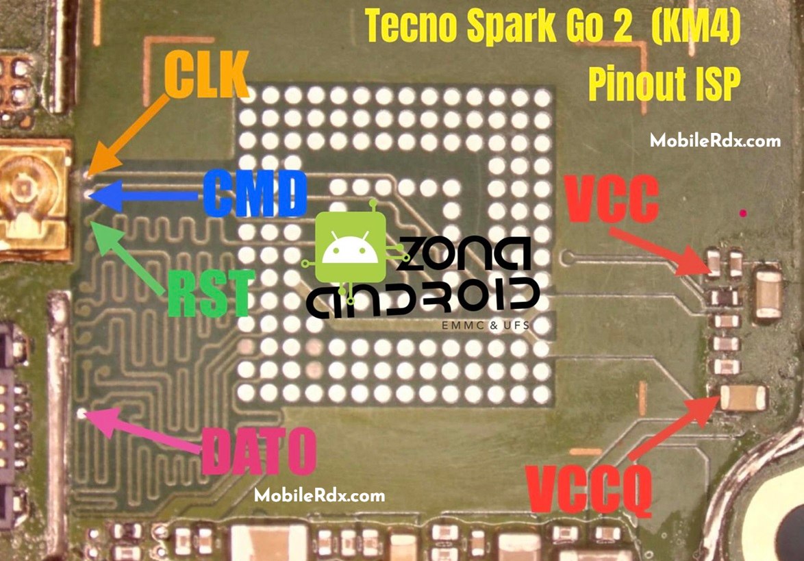 Tecno Spark Go 2 EMMC ISP Pinout | Test Point