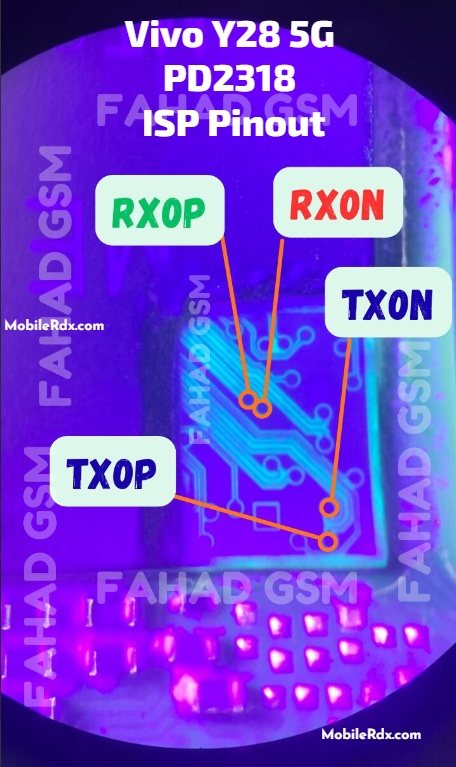 Vivo Y28 5G PD2318 ISP Pinout | UFS Chip