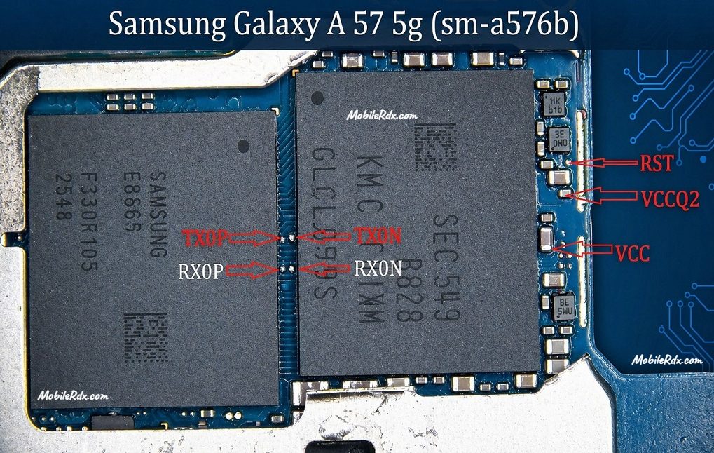 Samsung A57 SM-A576B UFS ISP Pinout